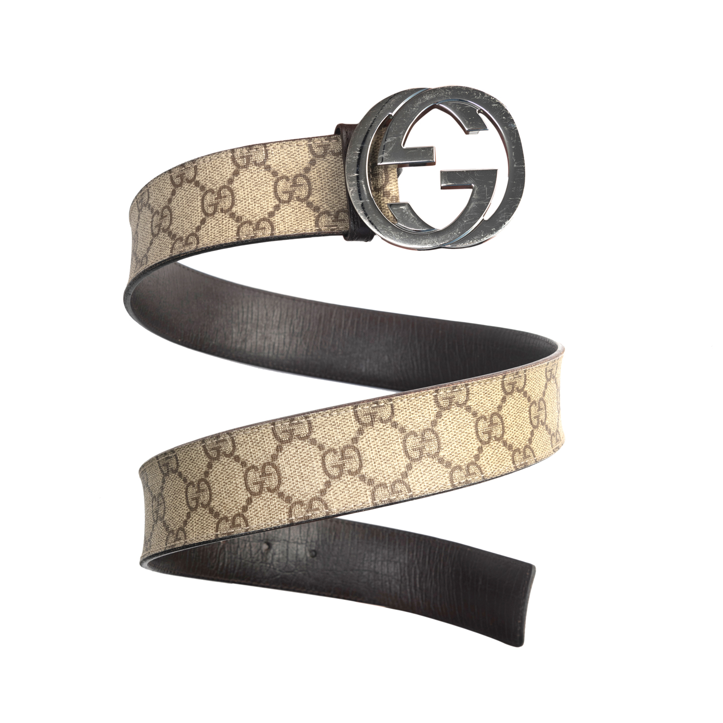 Gucci GG Supreme Canvas Interlocking G Belt, Size 34 - LabelCentric