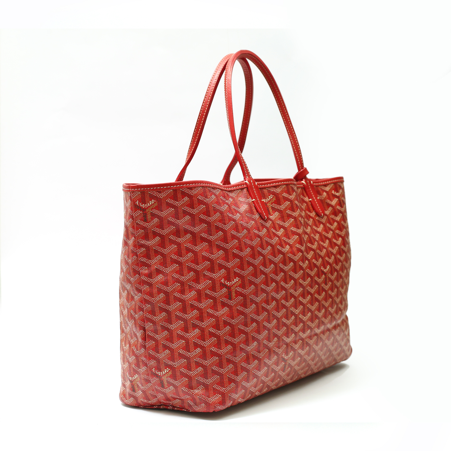 Goyard Red Goyardine Coated Canvas Saint Louis PM Tote - LabelCentric